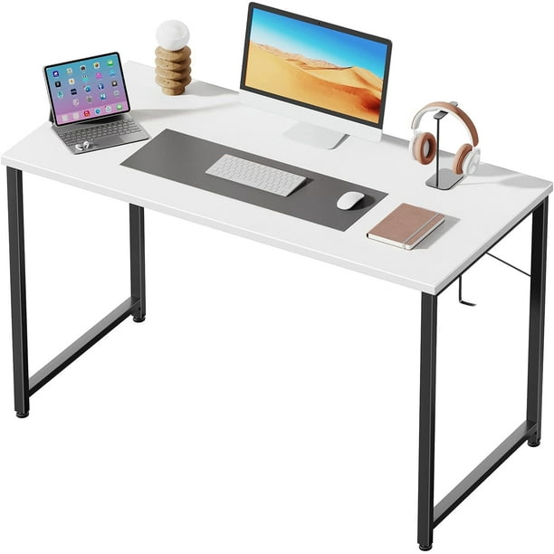 39 Inch Computer Desk, Small Writing Table with Sturdy Metal Frame and ...