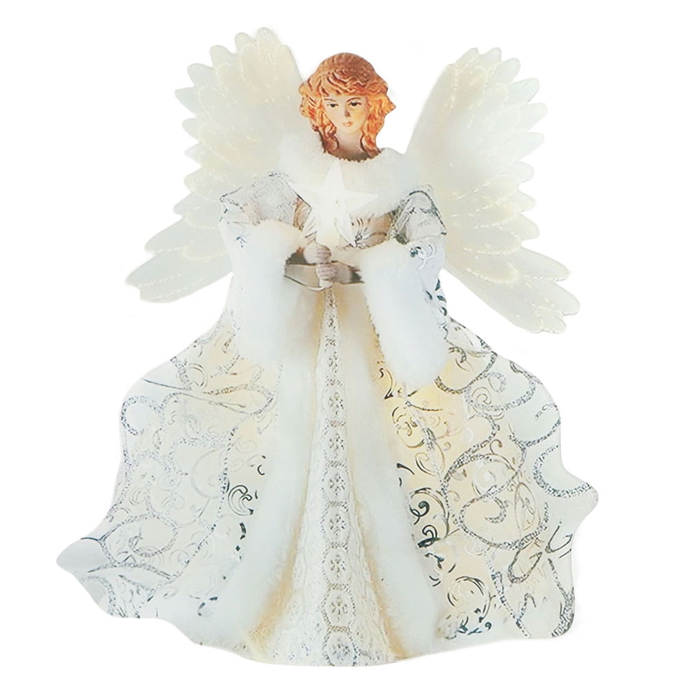 Christmas Tree Top Angel with Light Reusable Xmas Tree Top Decor 2D ...