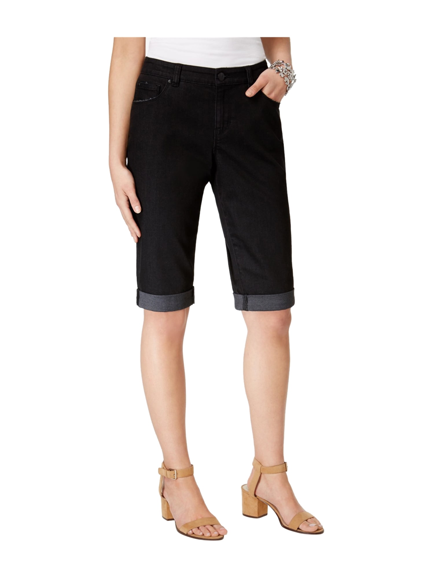 Styleandco Womens Curvy Casual Bermuda Shorts Blackrinse 8 Walmart Canada