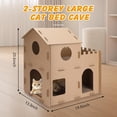 Cardboard Cat House for Indoor Cats, Multi-Level Scratcher Condo with ...