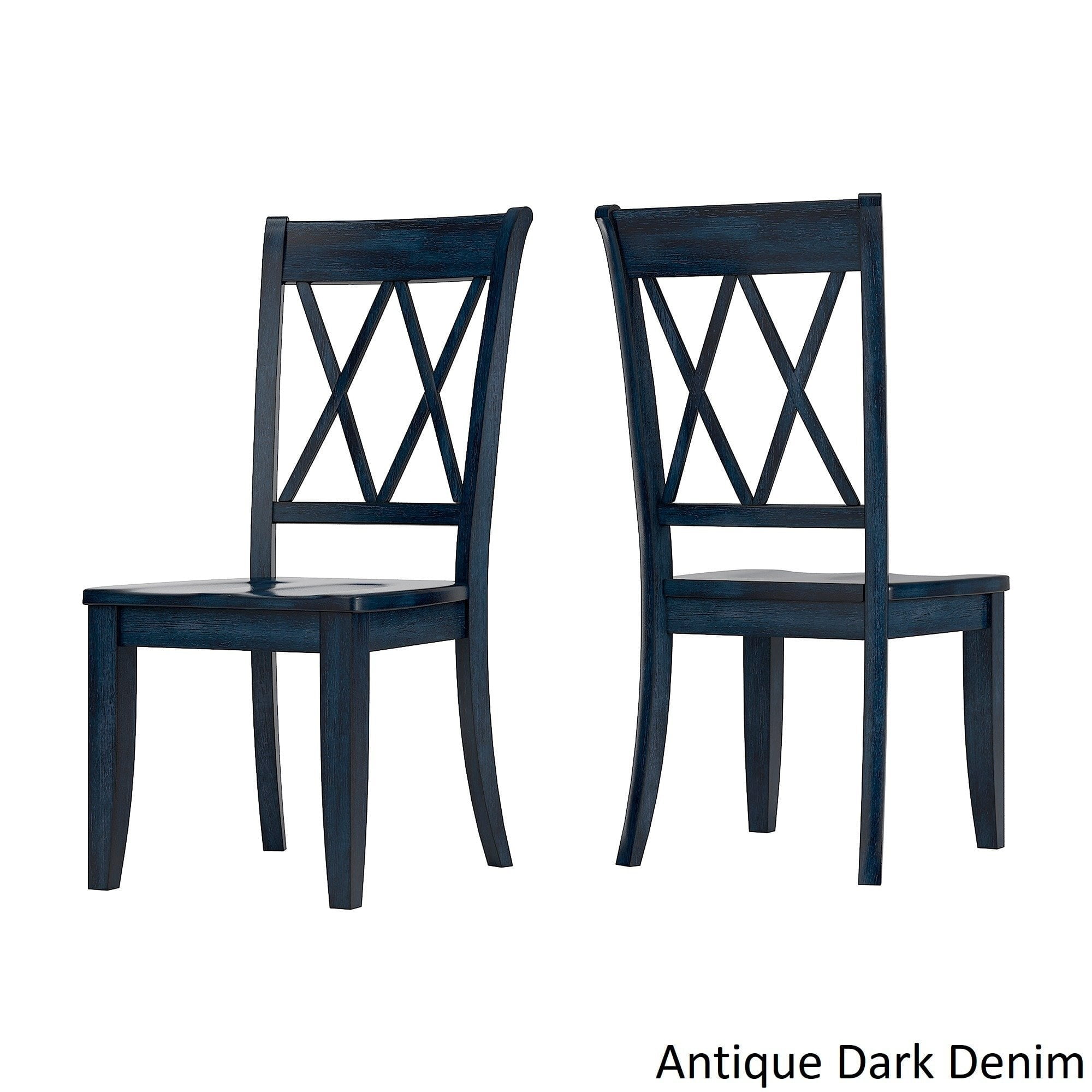 Weston Home Farmhouse Dining Chair With Cross Back Set Of 2 Dark