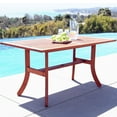 Malibu Outdoor 3-piece Wood Patio Curvy Legs Table Dining Set - Walmart.com