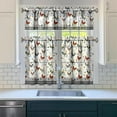 3 Piece Chicken Kitchen Curtains and Valances Set for Windows Rooster ...