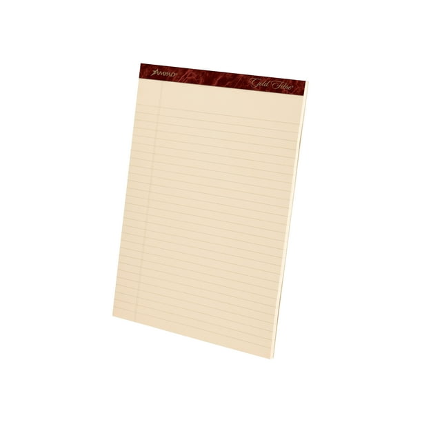 Ampad Gold Fibre Retro Notepad 8.5" x 11.75" Wide Ruled Ivory 652537 ...