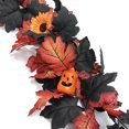 68.9in Halloween Maple Leaf Garland with Jack-o'-Lantern Pumpkins ...