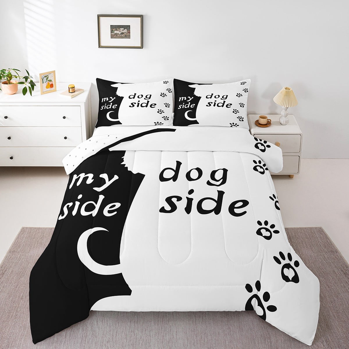 Dog Side My Side Comforter Set Twin Size for Boys Girls Kids Cute Dog ...