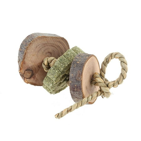 Bail Rabbit Grass Cake Wooden Molar Toy String Pet Chinchillas Hamster ...