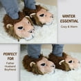 Onmygogo Cute Fuzzy Lion Plush Slippers for Adults, Indoor Winter ...