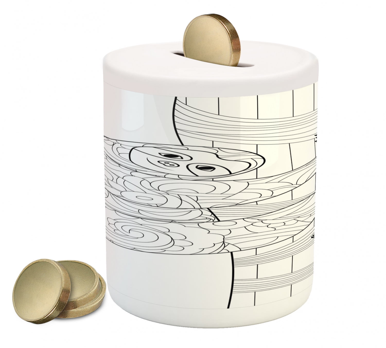 Sloth Piggy Bank, Sloth Animal Outline on Branch with Ornate Details ...