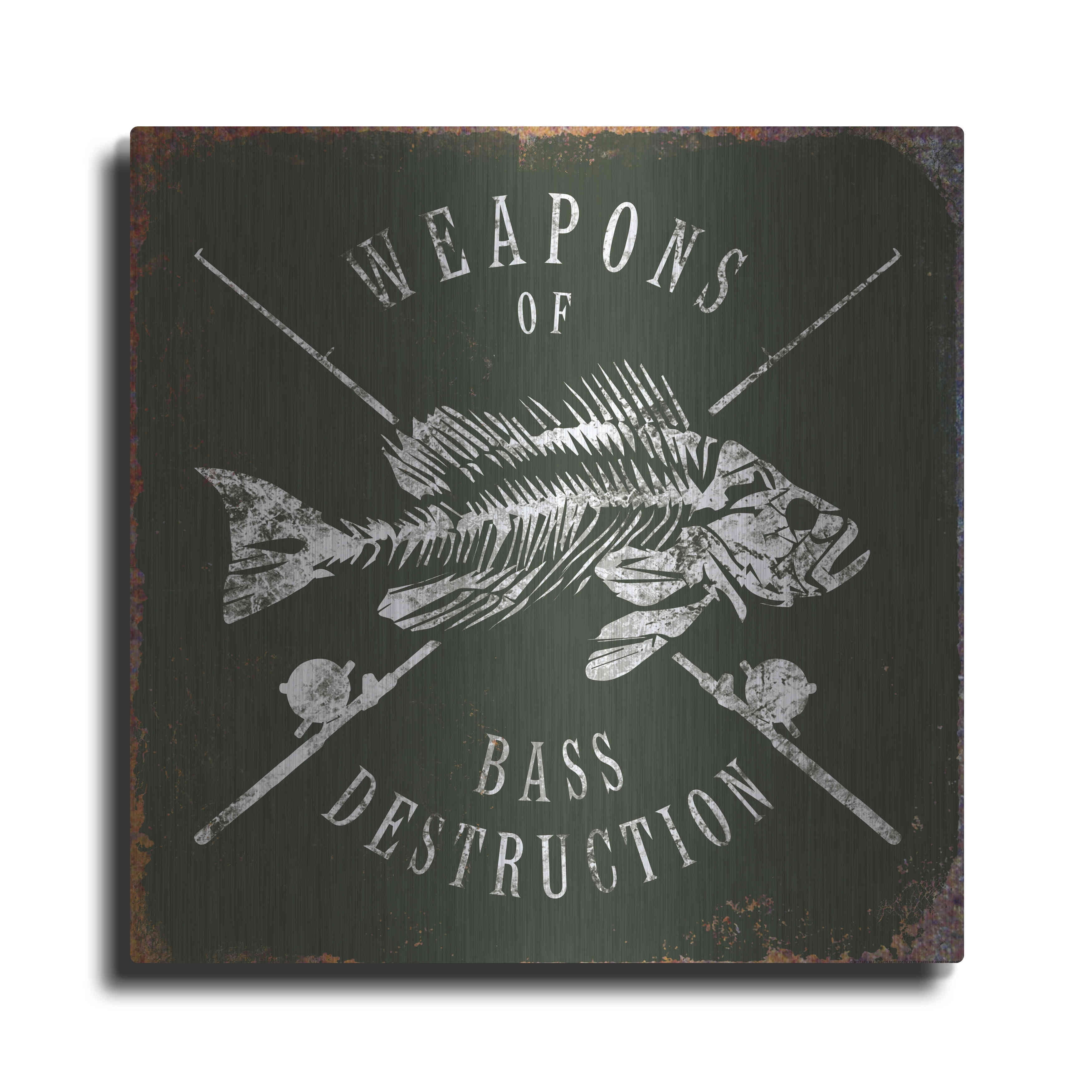 Luxe Metal Art 'Weapons Of Bass' by JJ Brando, Metal Wall Art, 12"x12 ...