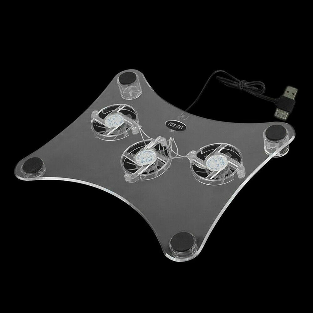 3 Fans USB Cooler Cooling Pad Stand LED Light Radiator For Laptop PC ...