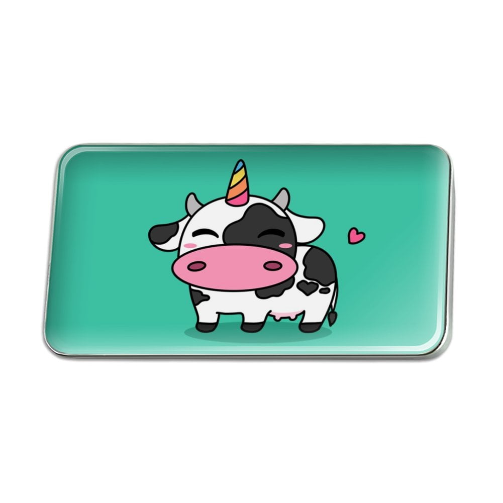 Cute Kawaii Unicorn Cow Metal Rectangle Lapel Hat Pin Tie Tack Pinback ...