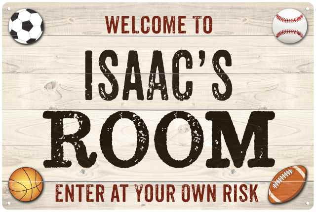 ISAAC'S Room Kids Bedroom Sign Boy's Gift 8x12 Metal 108120090051 ...