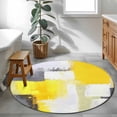 Area Rug 48in, Yellow Gradient Color Block Graffiti Art Floor Carpet ...