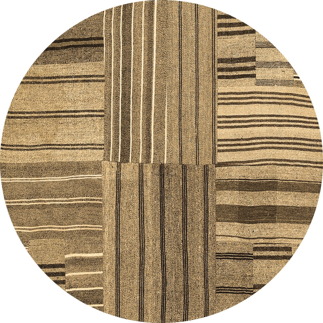 Ahgly Company Indoor Round Abstract Brown Contemporary Area Rugs, 8 ...
