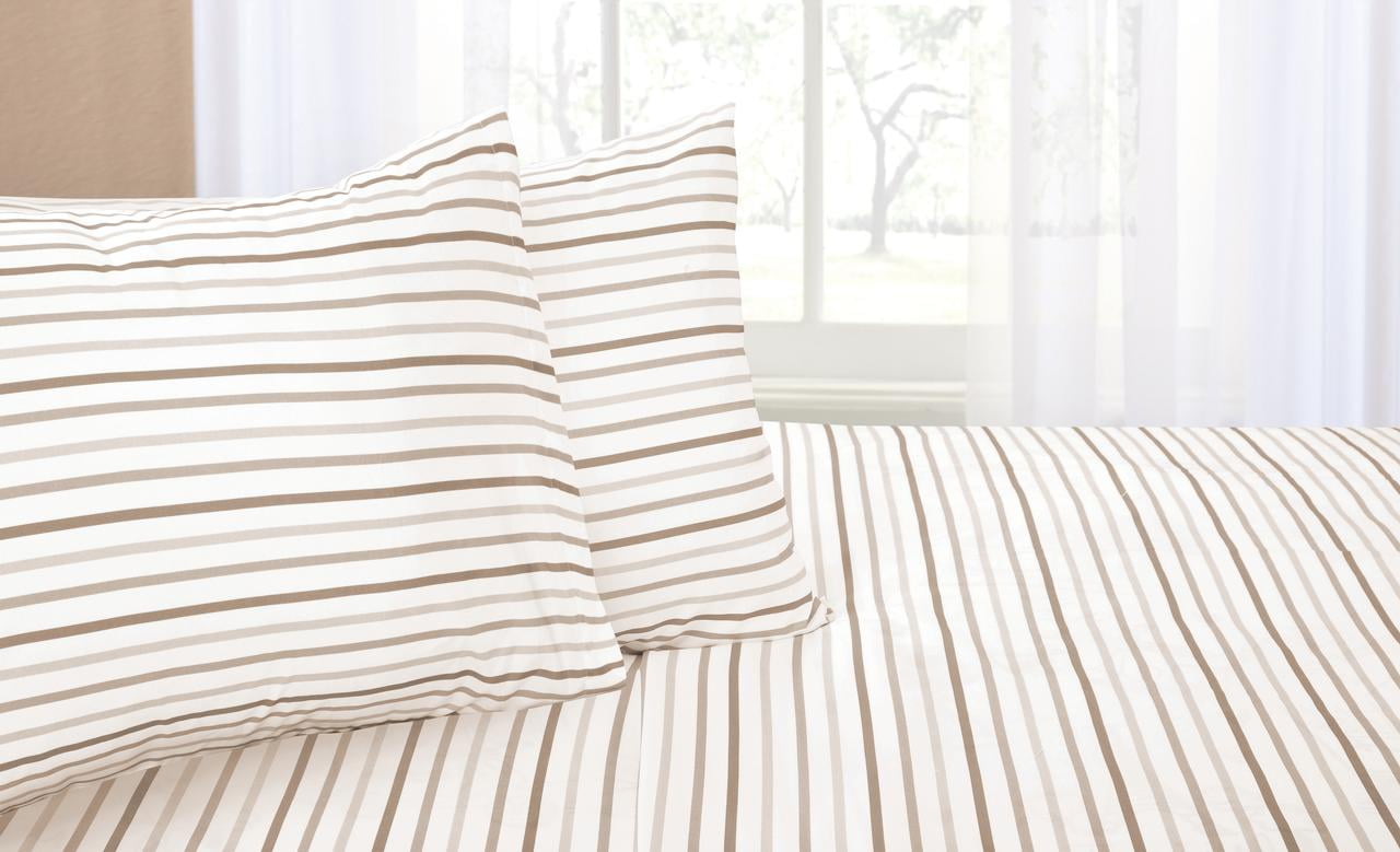 Mainstays Gray Stripes 4-Piece Polyester Sheet Set, King - Walmart.com