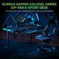 Eureka Ergonomic 55 Inch Black Gaming Computer Desk with RGB Lights ...