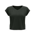 cocolona Womens Summer Workout Tops V Neck Short Sleeve Bow Tie ...