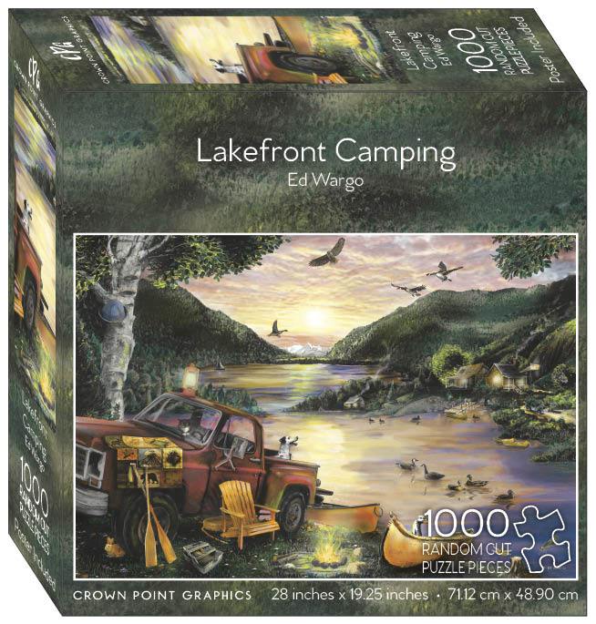 Crown Point Graphics Lakefront Camping Jigsaw Puzzle with Poster - 1000 ...