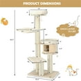 Pefilos 68" Modern Cat Tree Tower for Indoor Cats, Large Wood Cat Condo with Scratching Post and ...