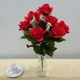 Mainstays Artificial Red Rose Bush Floral Arrangement Home Decor ...