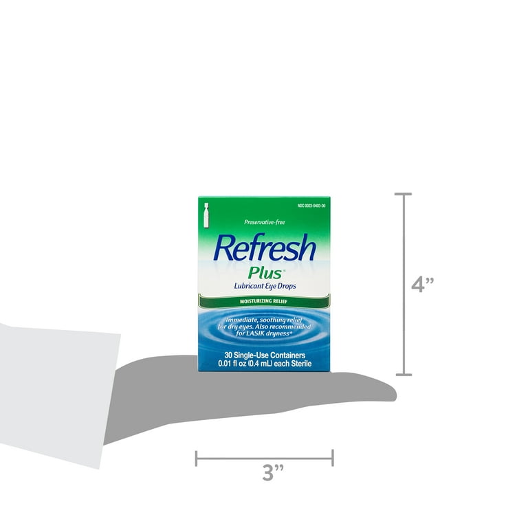 Refresh Plus Lubricant Eye Drops 100 Single Uses Artificial 45 Off