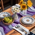 Abstract Background Table Runner, Wave Watercolor Cotton Linen Table ...