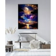 DIY 5D Diamond Art Kits for Adults, Moon Waterfall Painting Gem Canvas ...