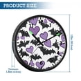 Bats Purple Hearts Pattern Wall Clock 12 Inch Voice Activated Night ...