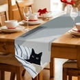 Black Cat Table Runner Linen Burlap Table Runner 120 Inches Long Cute ...