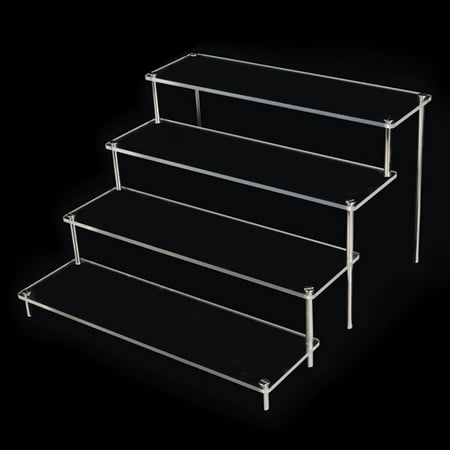 Clear Transparent Ladder Tier Acrylic Rack Countertop Risers Showcase ...
