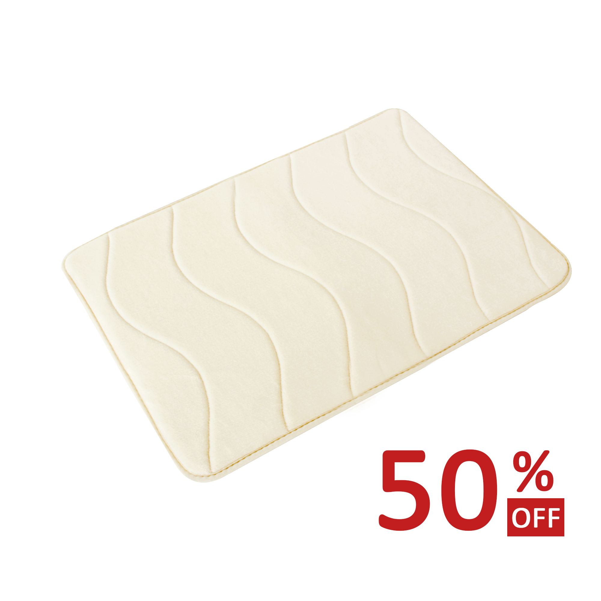 FlamingoPMemory Foam Waved Pattern Fieldcrest Luxury Bath Rugs, 17 Inch ...