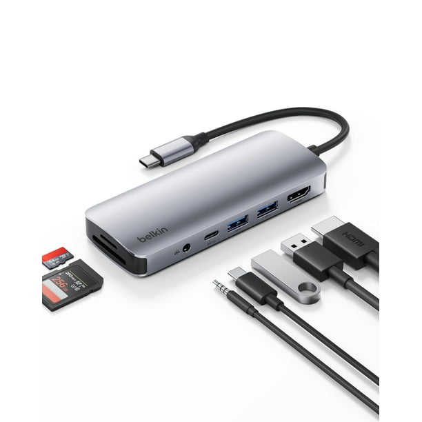 Adaptador multipuerto 7 en 1 USB-C Hub Belkin con HDMI 4K para MacBook | Walmart en línea
