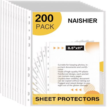 DIY.STORE 9.25 x 12 Sheet Protectors, 600 Pack with Reinforced 11-Hole ...