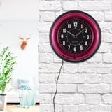 "Sterling & Noble 11"" Electric Pink Neon Wall Clock for Indoor Use ...
