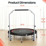 BCAN 40" Foldable Trampoline, Fitness Rebounder with Adjustable Foam ...