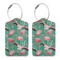 Cauagu Tropical Flamingo Print Luggage Tags,Leather Luggage Tags for ...