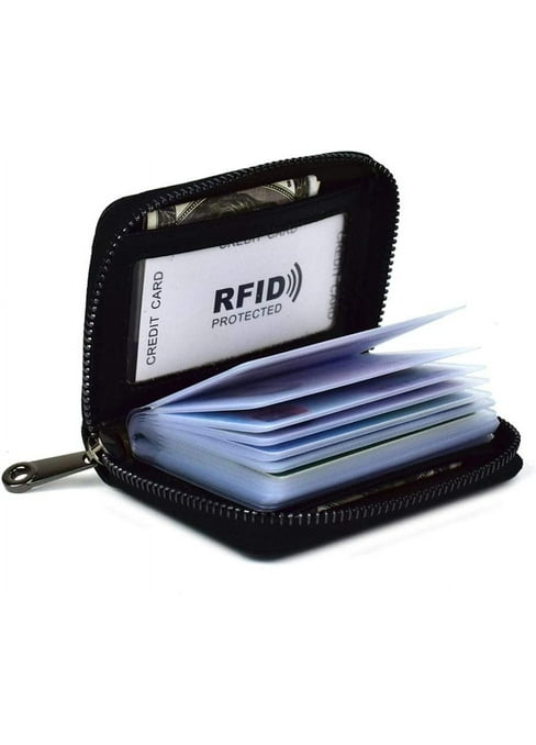 Imeetu RFID Credit Card Holder, Leather Women Card Case Wallet with Keychain Window, Peacock ...