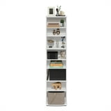 Furinno JAYA White Multimedia Storage Tower, Space Saving CD/DVD ...