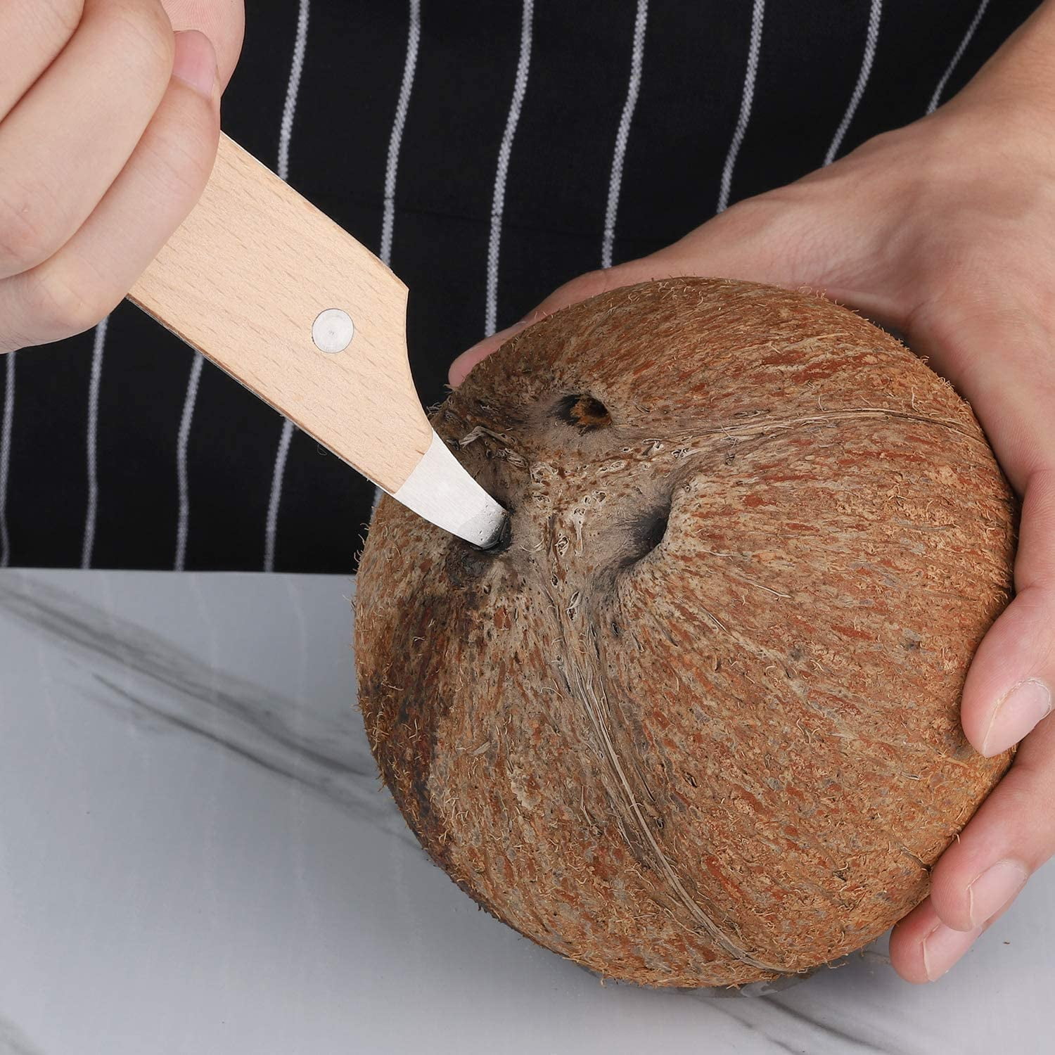 Click here for Chlua Coconut Opener Tool With Wooden Handle Stain... prices