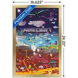 Minecraft - World Beyond Wall Poster, 14.725" x 22.375", Framed ...