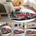 Area Rug 36in, Cartoon Fire Truck Red Grey Car Floor Carpet Living Room ...