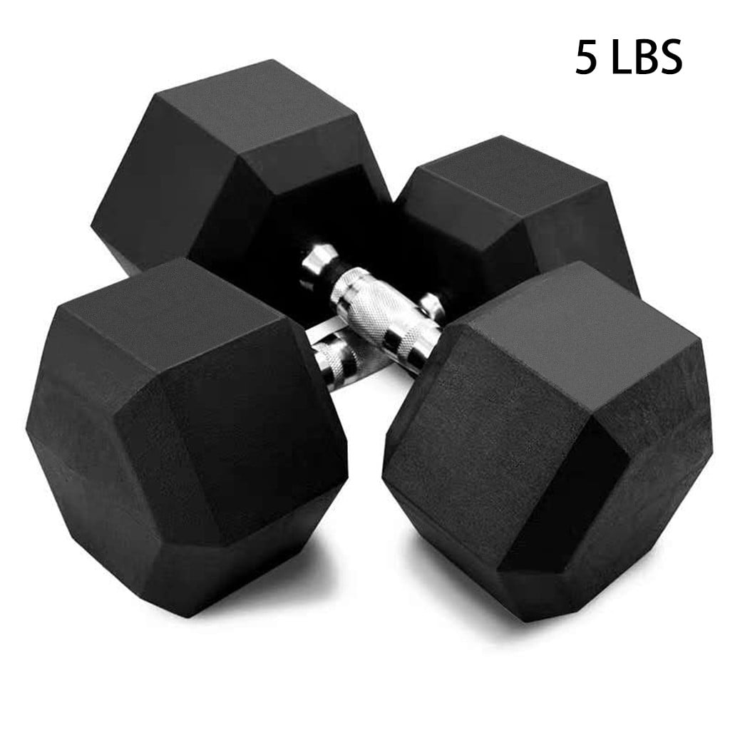 VKEKIEO Rubber Encased Hex Dumbbell Hand Weight 5 Lb 10lb 20lb 30lb vkekieo-rubber-encased-hex-dumbbell-hand-weight-5-lb-10lb-20lb-30lb