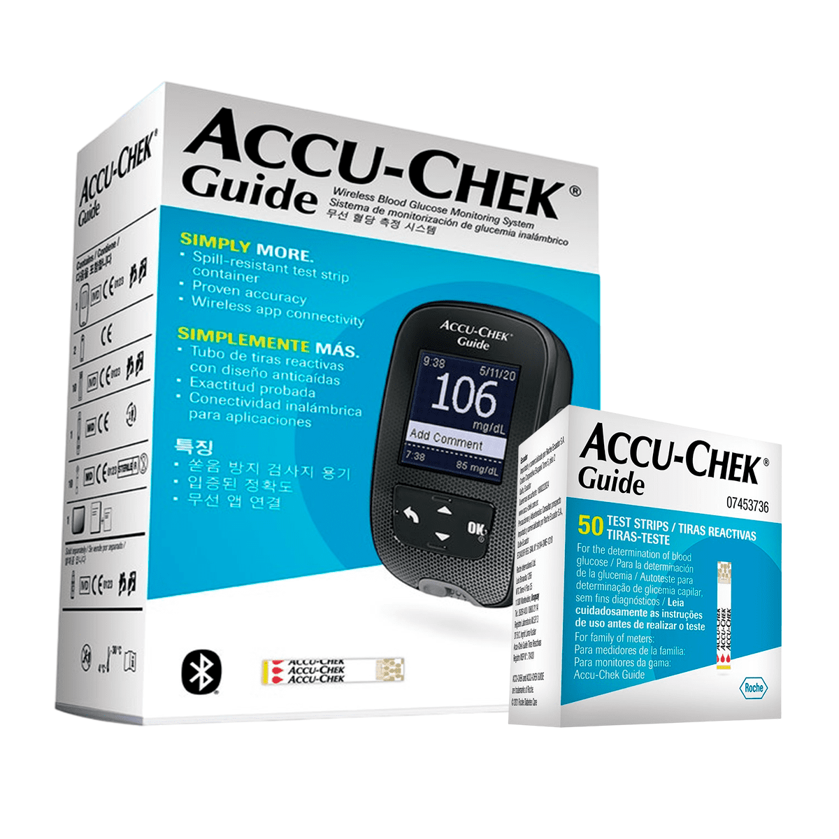 Kit Glucómetro Accu-Chek Guide + 50 Tiras Reactivas Guide | Walmart en ...