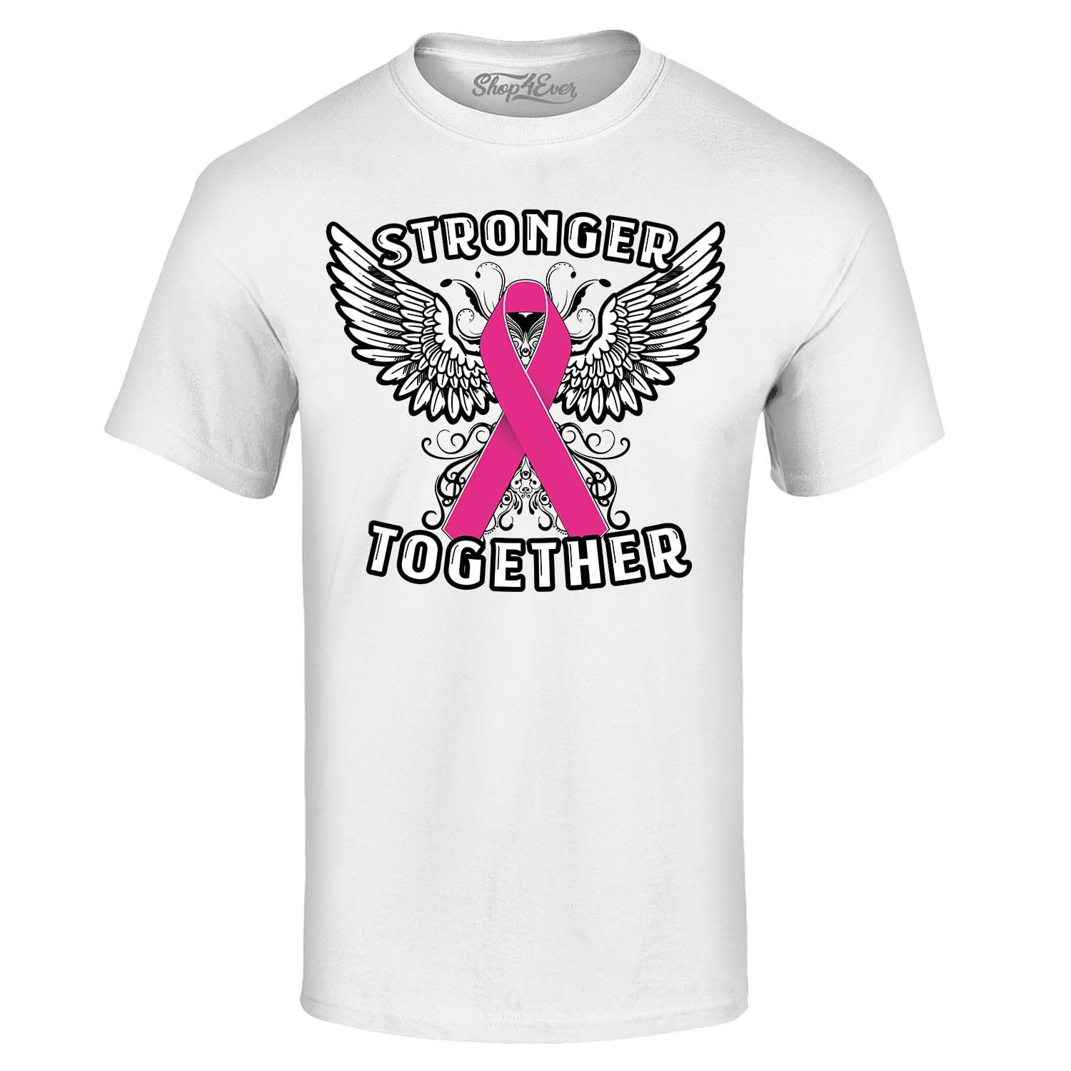 Shop4ever Mens Stronger Together Breast Cancer Awareness Graphic T