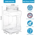 3 Pack Square Clear Plastic Jars, 98 Oz Wide Mouth Storage Containers ...