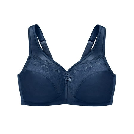 Women's Glamorise 1003 Magic Lift Full Figure Minimizer Bra (Blue 38G ...