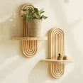 1pc Bohemian Style Wooden Wall Shelf Rainbow Candle Holder Medieval ...