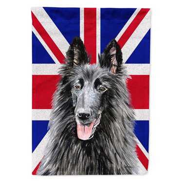 American Eskimo with English Union Jack British Flag Garden Flag ...