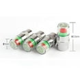 Set of four visual tire pressure monitors with valve stem warning caps ...